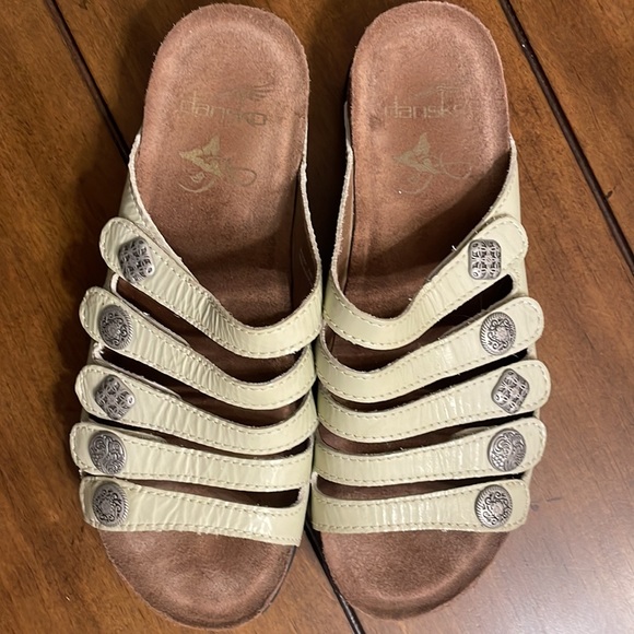 Dansko | Shoes | Dansko Cute Pale Mint Green Corkbed Slides Sandals ...